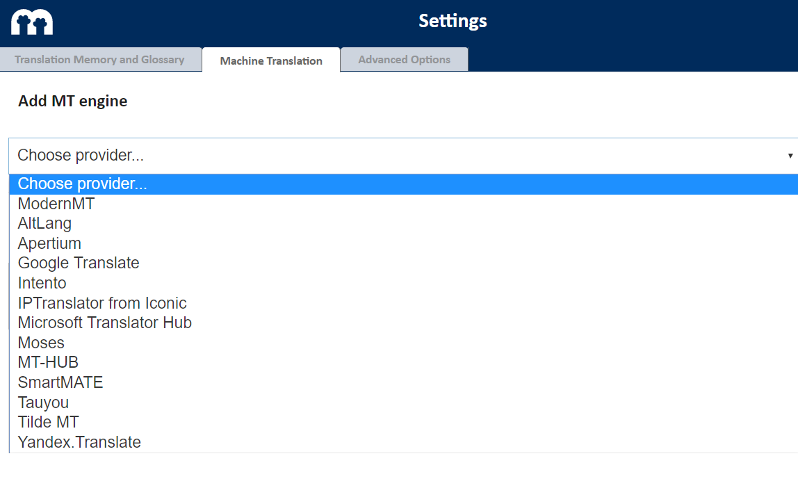 Machine Translation Providers
