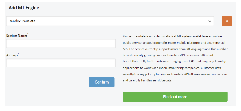Available Machine Translation Providers